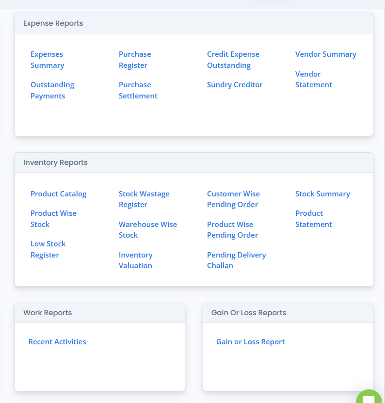 List Of Inventory Reports In ProfitBooks - ProfitBooks.net
